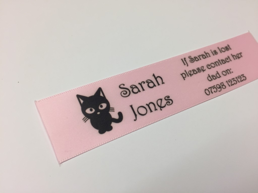 10mm & 25mm Light Pink Personalised Sew In Clothes Name Labels ...
