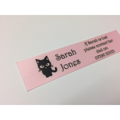 10mm & 25mm Light Pink Personalised Sew In Clothes Name Labels ...