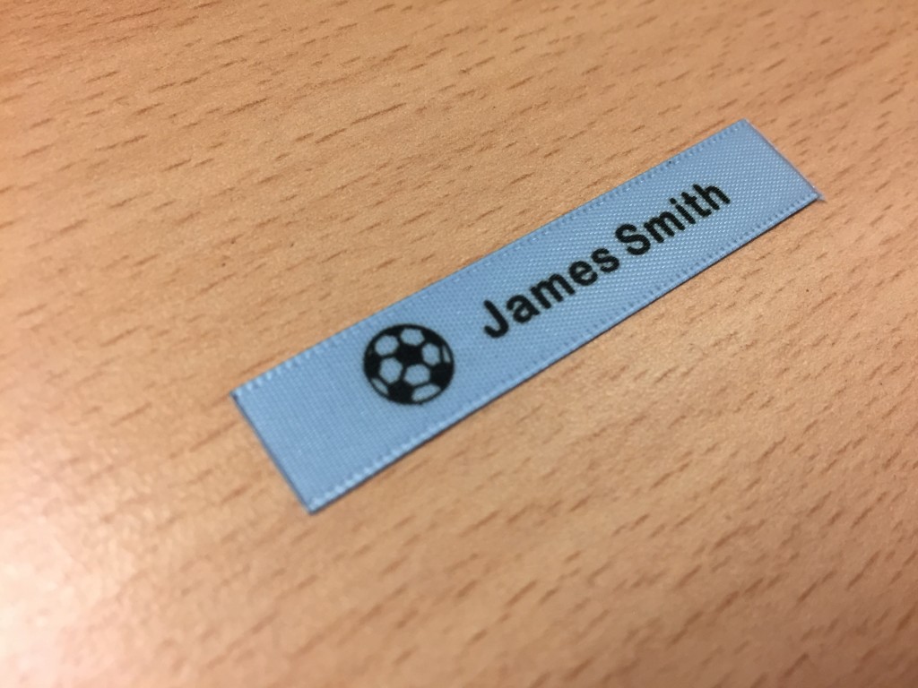 10mm & 25mm Light Blue Personalised Sew In Clothes Name Labels ...