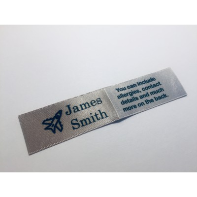 10mm & 25mm Silver Personalised Sew In Clothes Name Labels - Cambridge ...